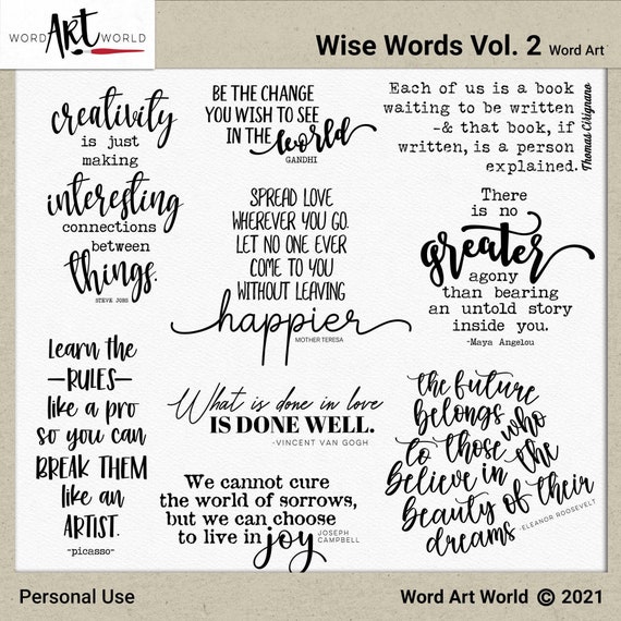 Digital and Printable Overlay Word Art Set Instant Download | Etsy