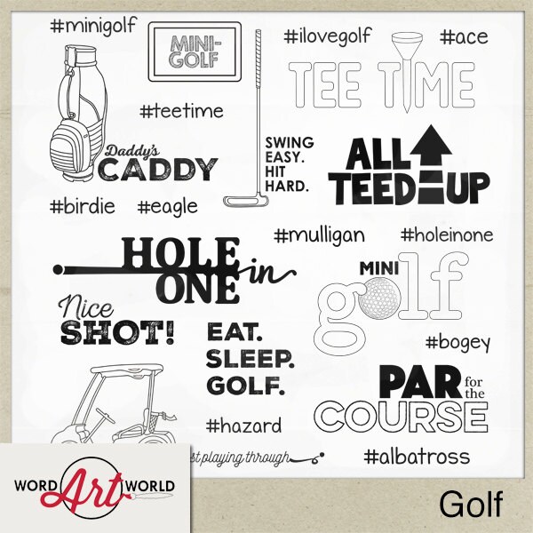 Golf Word Art - Etsy