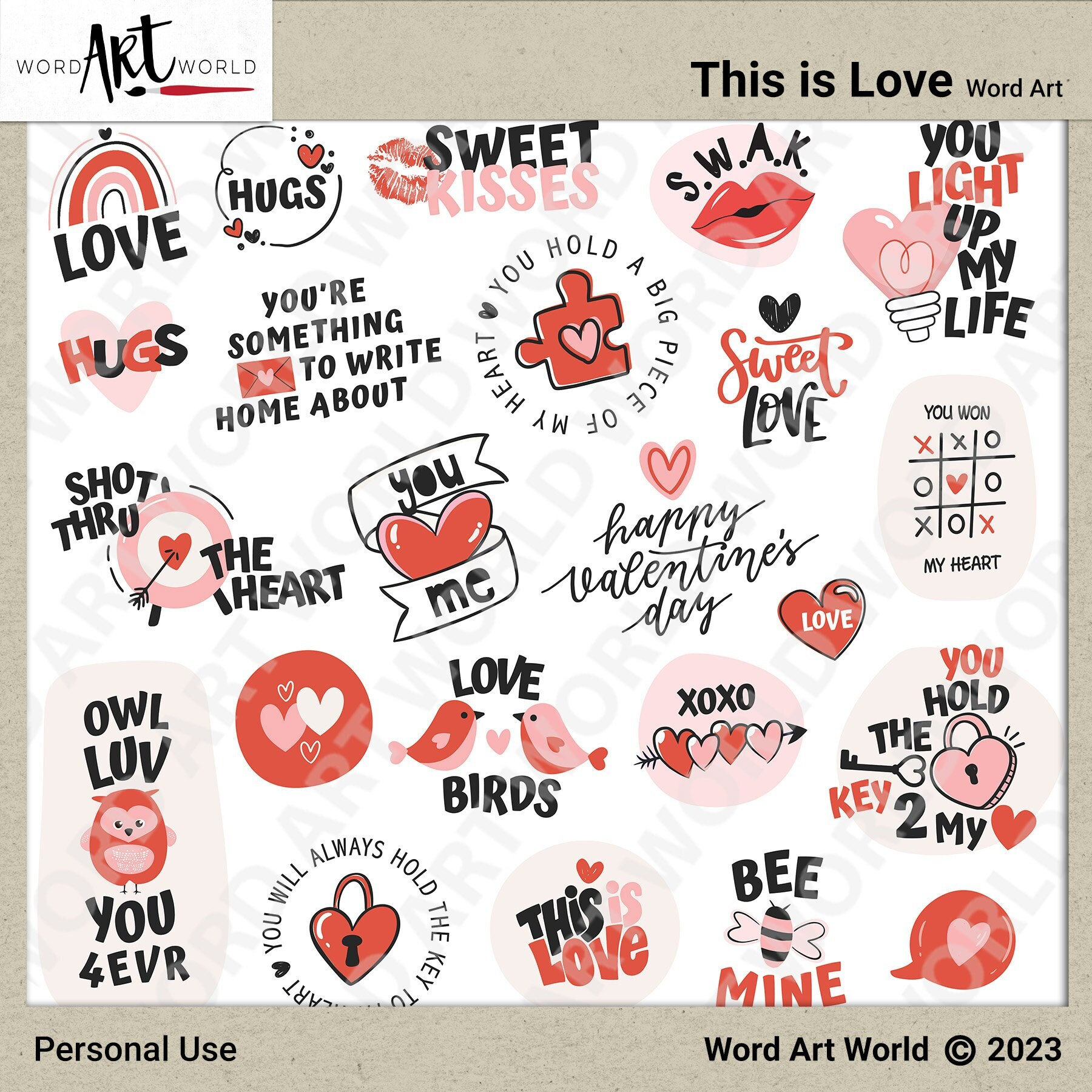 Digital and Printable Overlay Word Art Set Instant Download This is ...