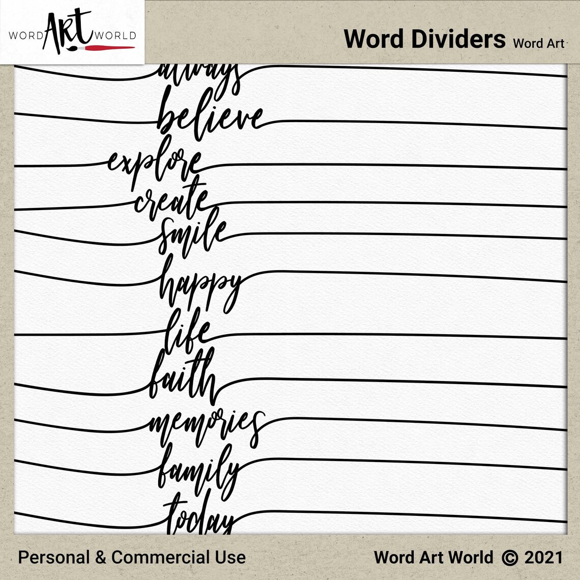 Digital and Printable Overlay Word Art Set Instant Download - Etsy