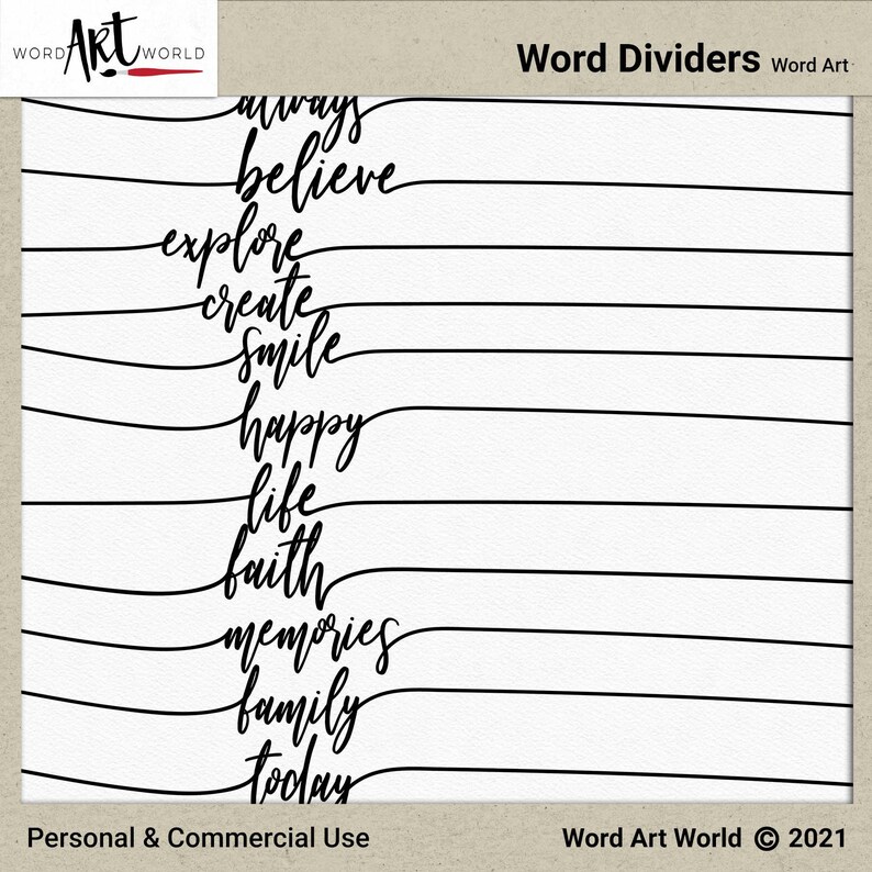 Digital and Printable Overlay Word Art Set Instant Download - Etsy