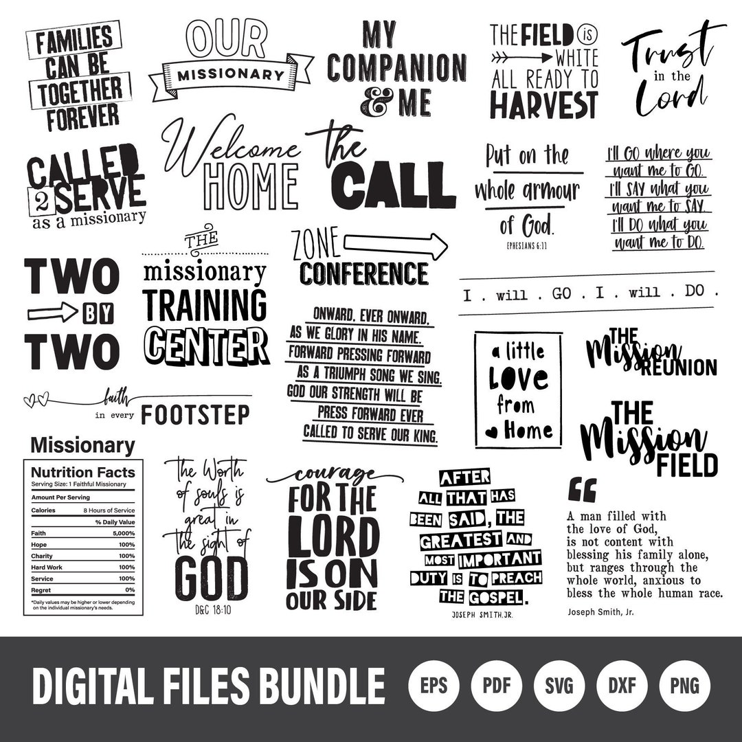LDS Missionary Sayings SVG Cut File Bundle | Commercial Use | Digital ...