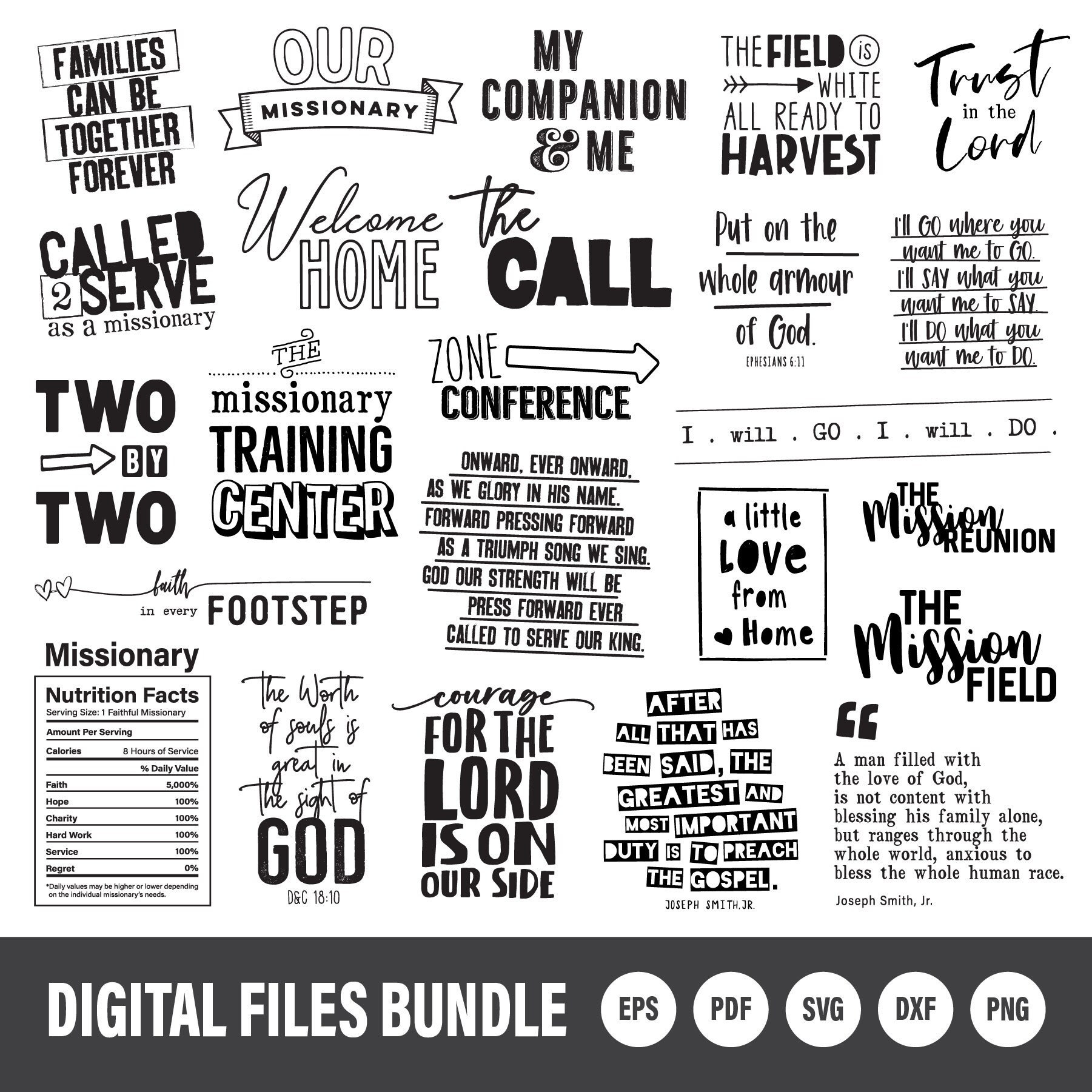 LDS Missionary Sayings SVG Cut File Bundle | Commercial Use | Digital ...