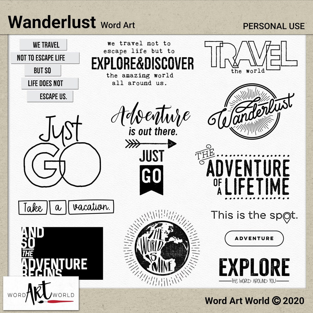 Wanderlust Word Art