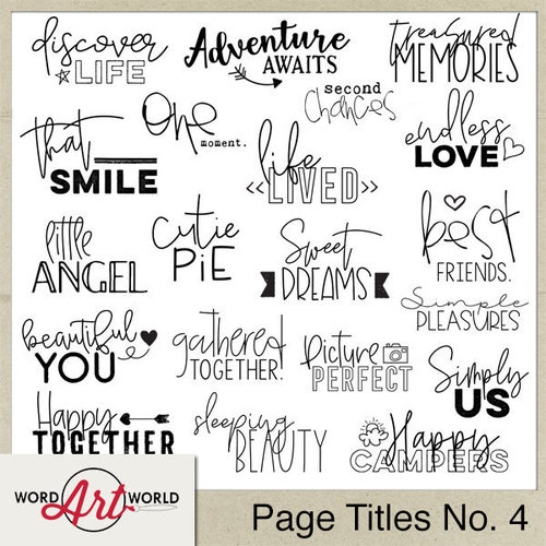 Digital and Printable Overlay Word Art Set Instant Download - Etsy