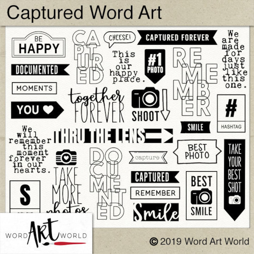 Digital and Printable Overlay Word Art Set - Instant Download ...