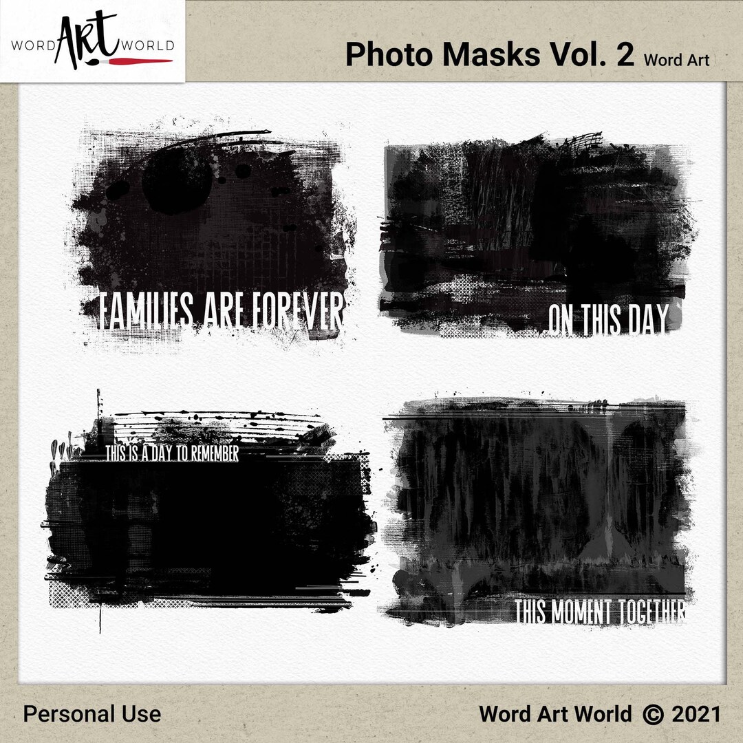 Digital and Printable Overlay Word Art Set - Instant Download - Photo ...