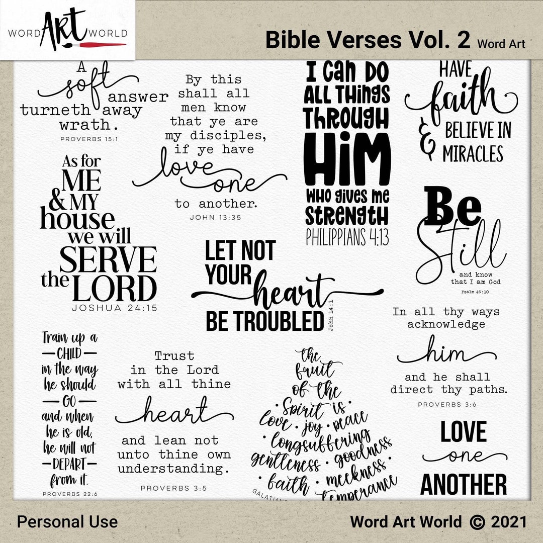 Bible Verses Clip Art, Quotes, Stamps, Sayings, Digital & Printable ...