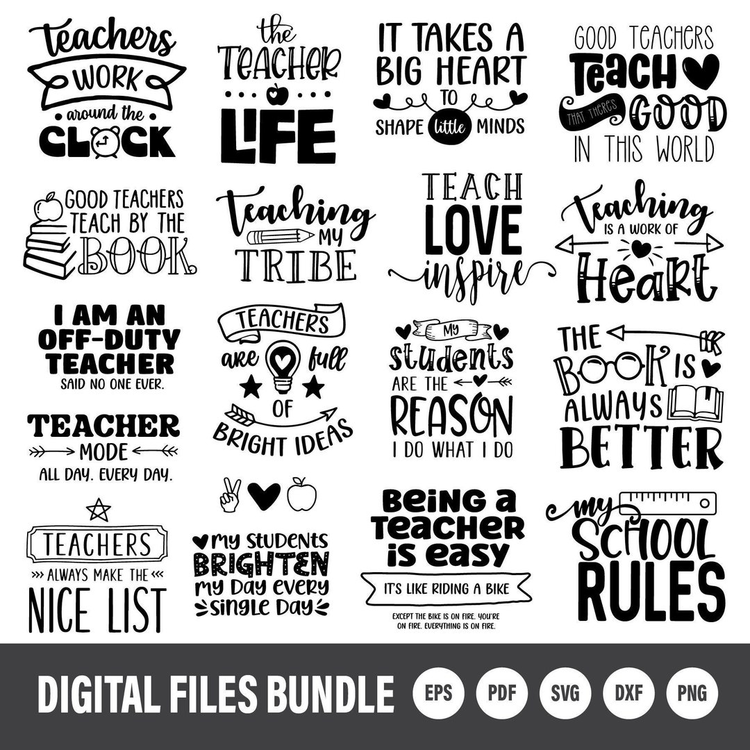 Teacher Appreciation SVG Bundle | Commercial Use | Digital and ...
