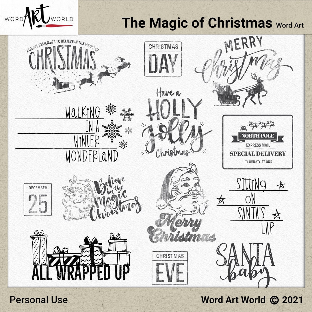 Digital and Printable Overlay Word Art Set Instant Download the Magic ...