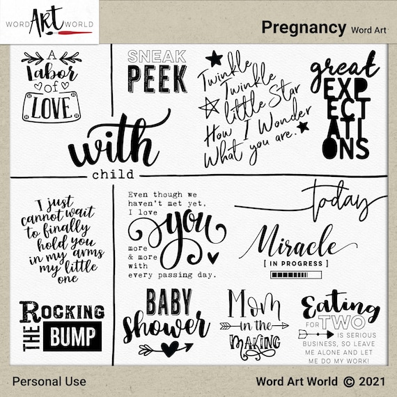 Digital and Printable Overlay Word Art Set Instant Download | Etsy
