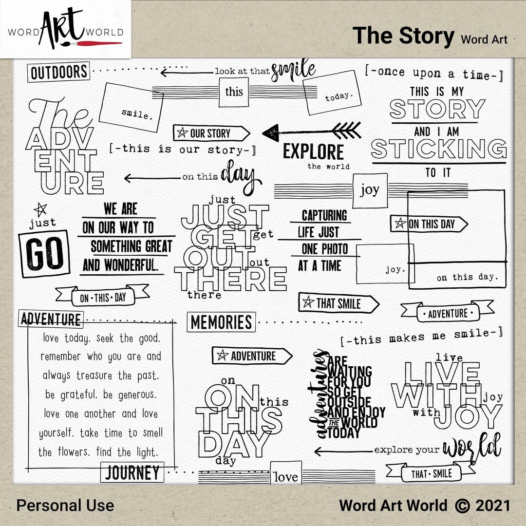 Digital and Printable Overlay Word Art Set - Instant Download - the ...