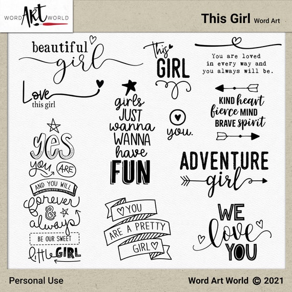 Digital and Printable Overlay Word Art Set Instant Download - Etsy