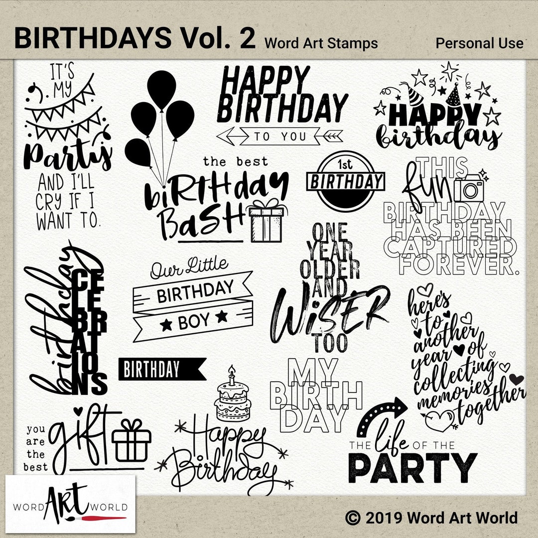 Digital and Printable Overlay Word Art Set - Instant Download ...