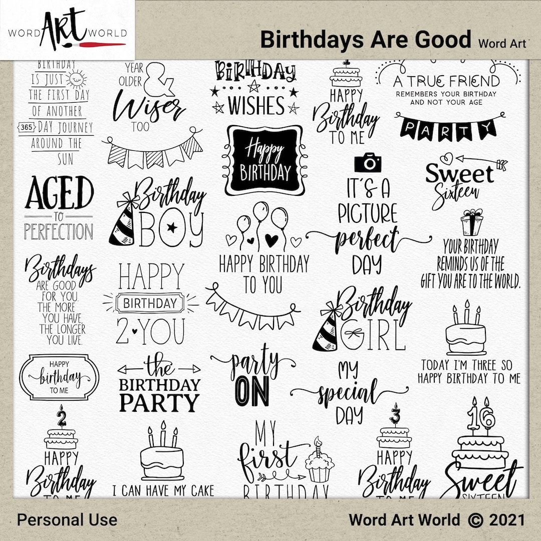 Digital and Printable Overlay Word Art Set - Instant Download ...
