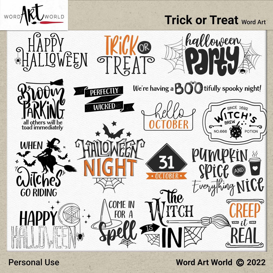 Cute Halloween Digital Clipart Set - Instant Download - PNG Images ...