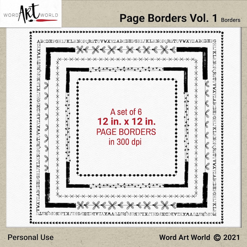 Digital and Printable Overlay Word Art Set Instant Download 12 Inch X ...