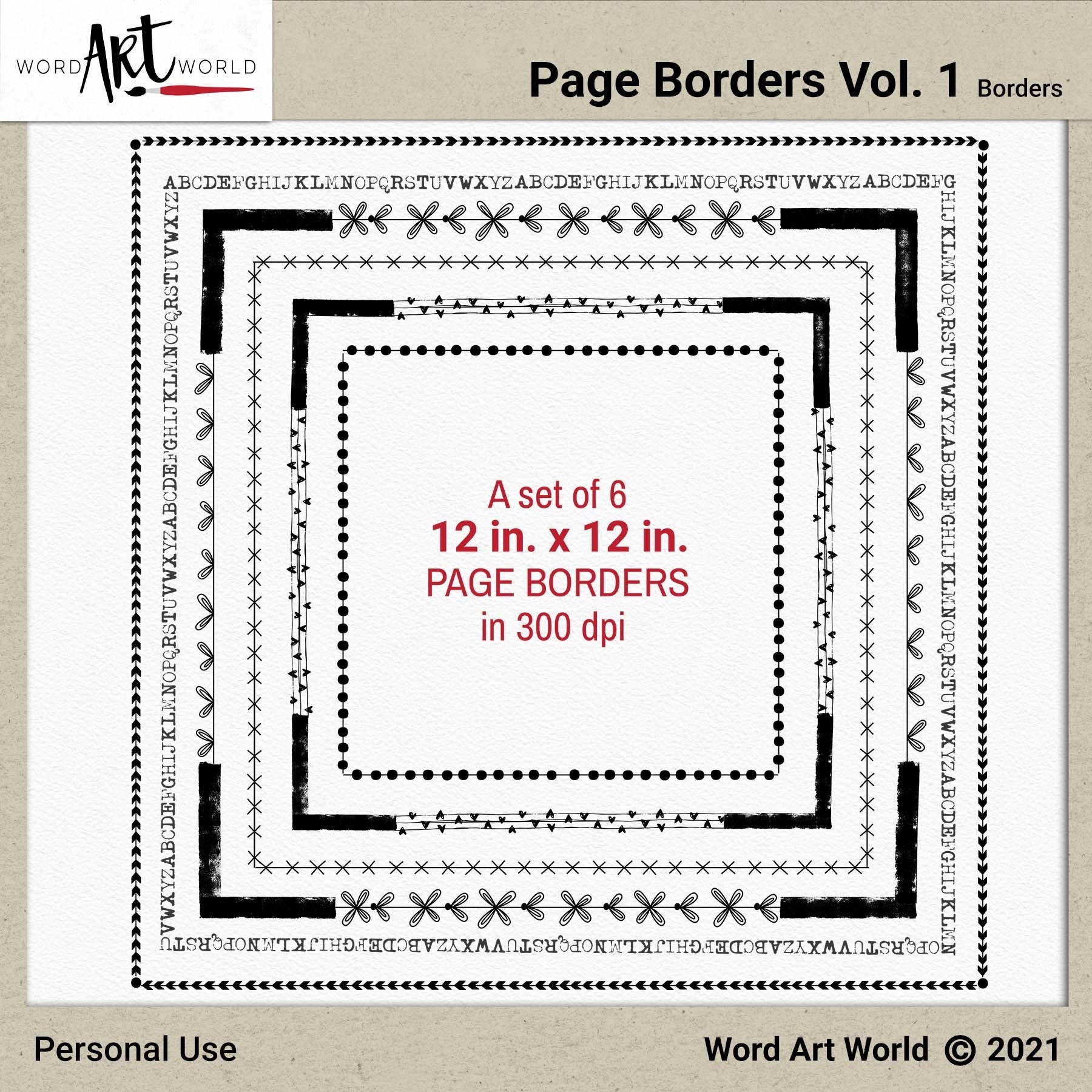 Digital and Printable Overlay Word Art Set - Instant Download - 12 Inch ...