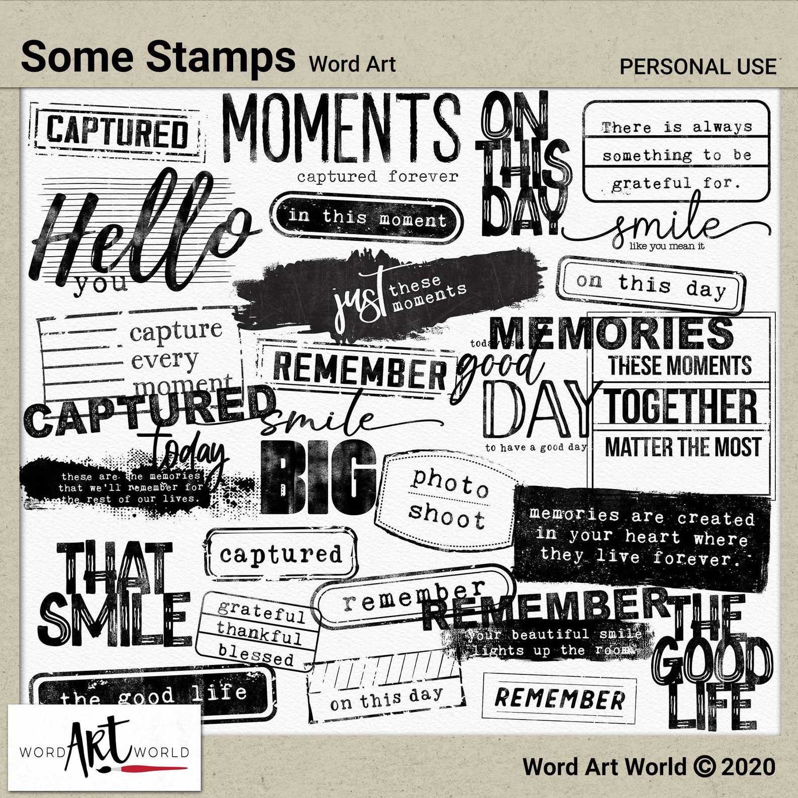 Digital and Printable Overlay Word Art Set - Instant Download - Some ...