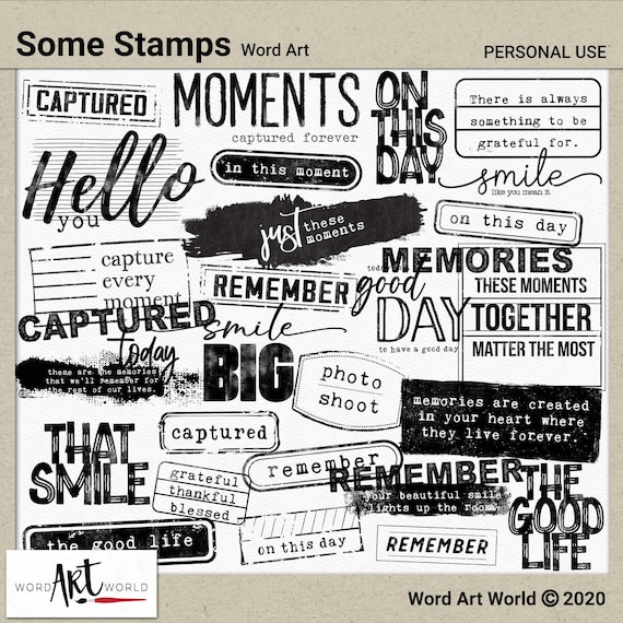 Digital and Printable Overlay Word Art Set Instant Download - Etsy