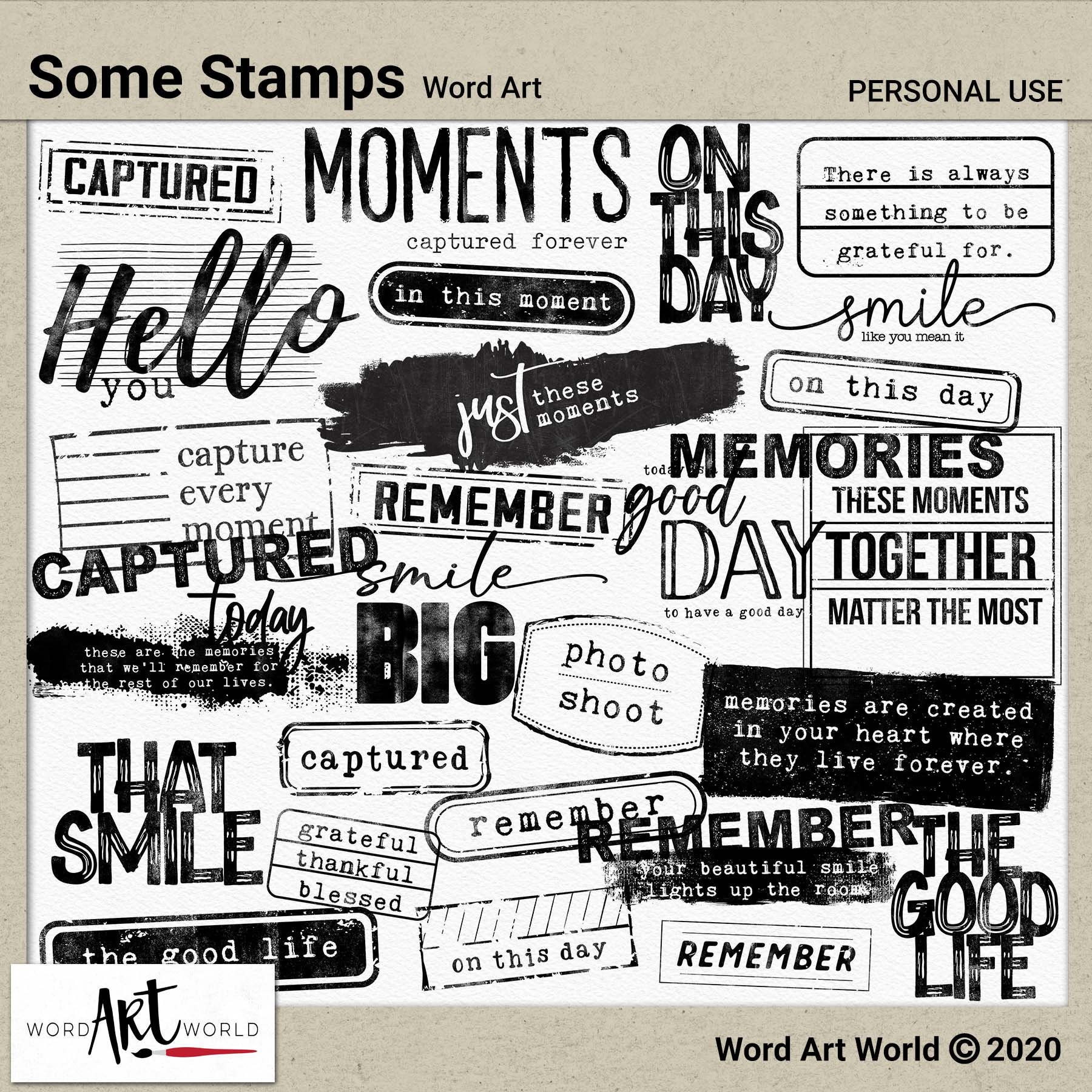 Digital and Printable Overlay Word Art Set - Instant Download - Some ...