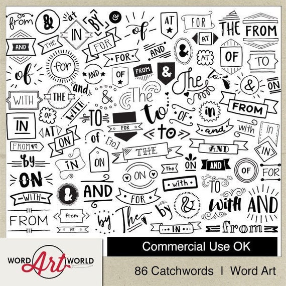 Digital and Printable Overlay Word Set Art Instant Download | Etsy