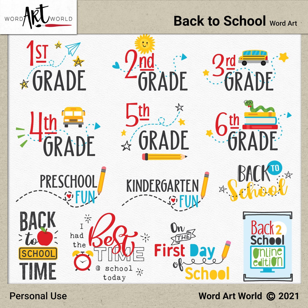 Back to School Clipart Set | Digital Instant Download | Colorful ...