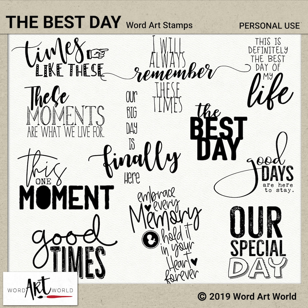 Digital and Printable Overlay Word Art Set - Instant Download - the ...