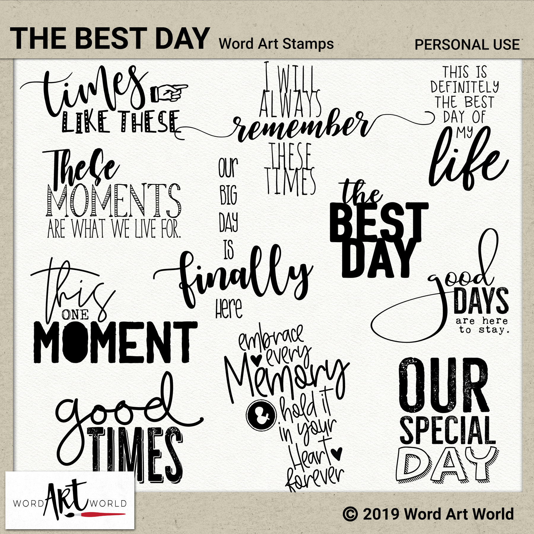 Digital and Printable Overlay Word Art Set - Instant Download - the ...