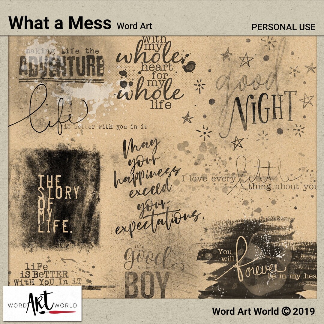 Digital and Printable Overlay Word Art Set - Instant Download - What a ...