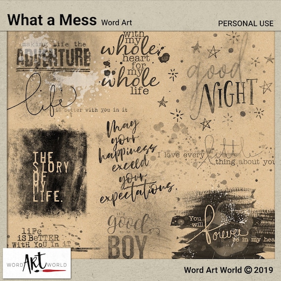 Digital and Printable Overlay Word Art Set Instant Download - Etsy