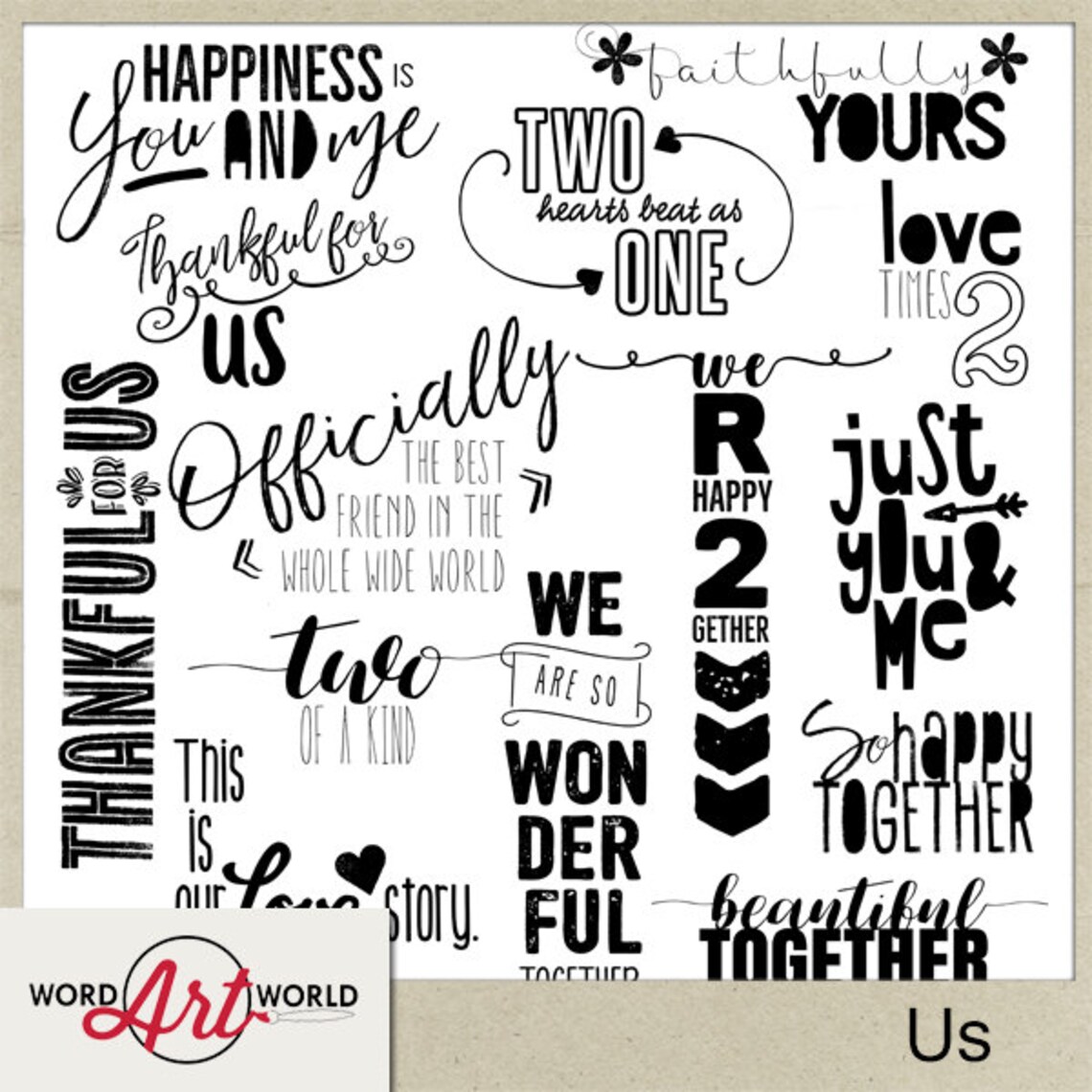 Digital and Printable Overlay Word Set Art Instant Download Photography ...