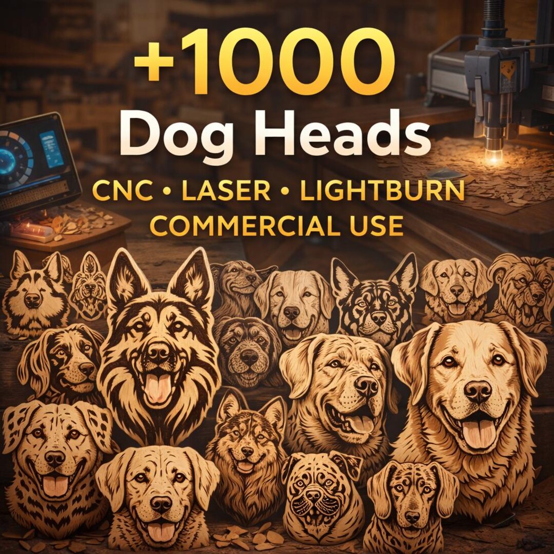 1000+ Dog Head CNC Laser Files | SVG Dxf STL Lightburn | All Breeds ...