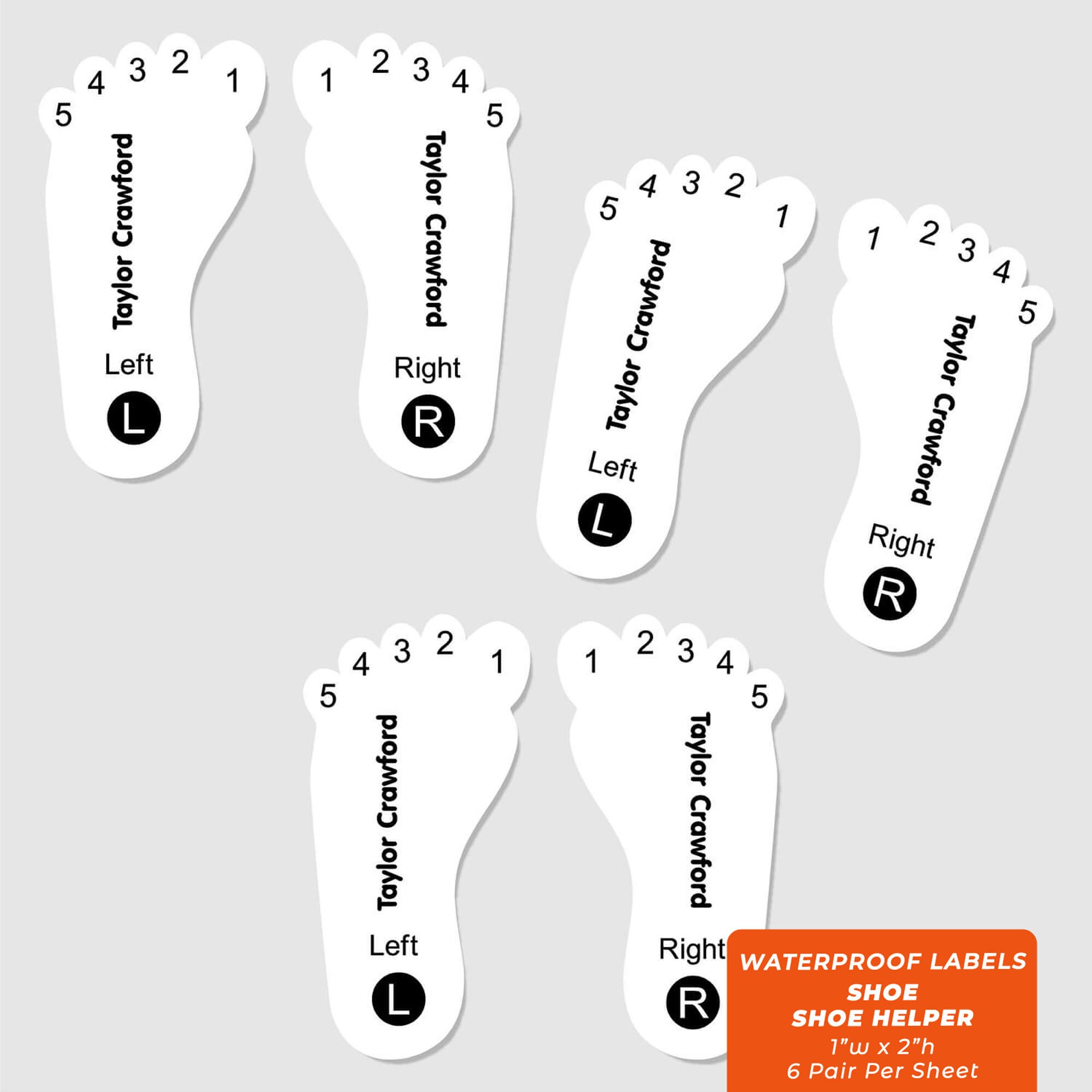 Shoe Name Labels 3 Types Simply White 20 Colors | Etsy