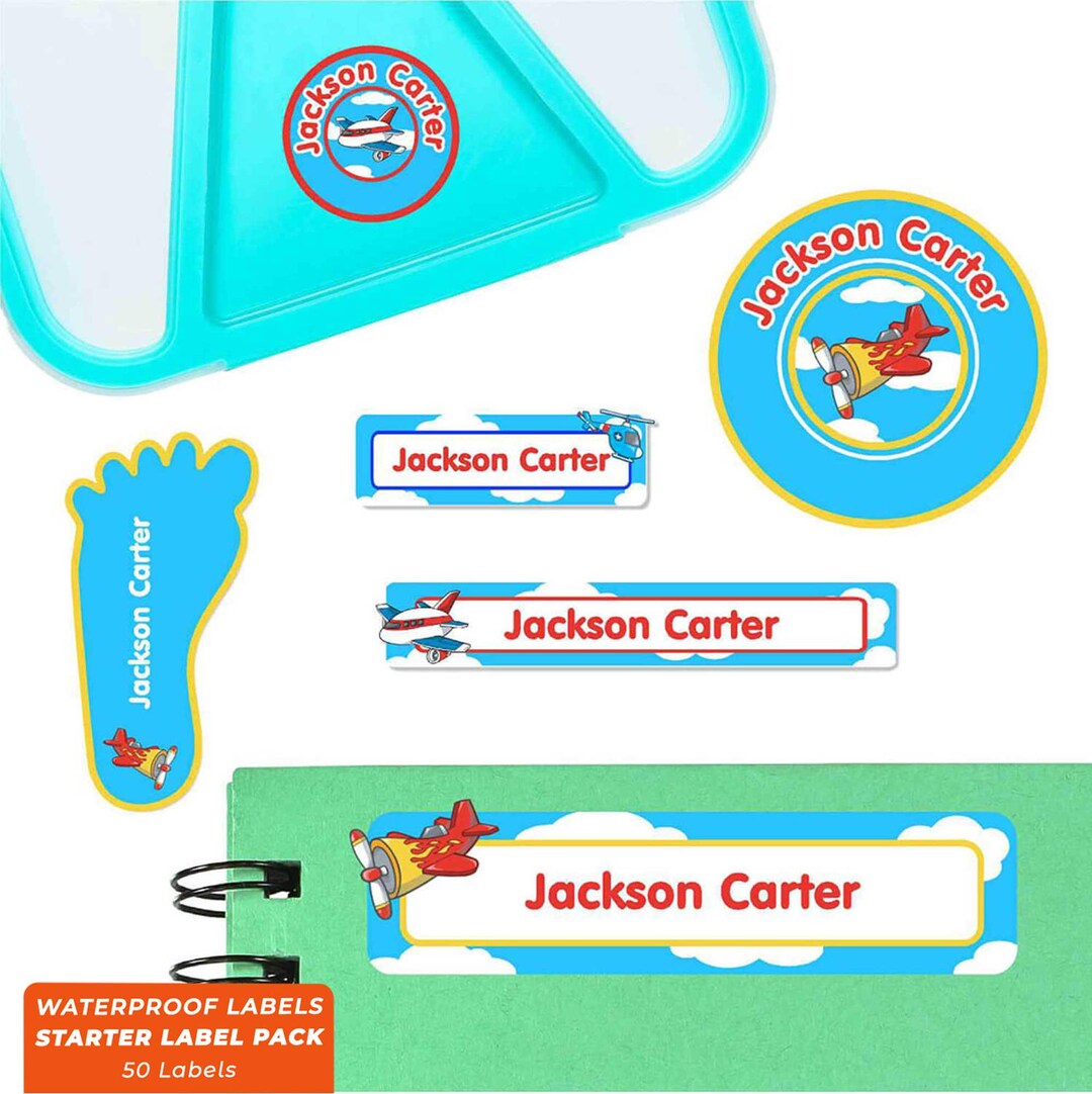 Starter Name Sticker Pack, Airplanes - Etsy