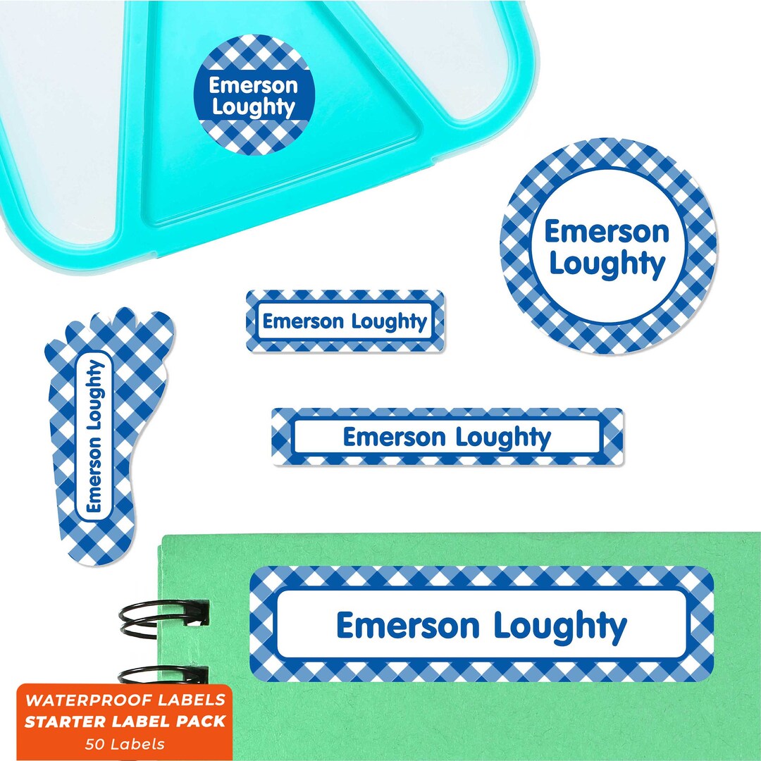 Starter Name Label Pack Gingham 20 Colors - Etsy