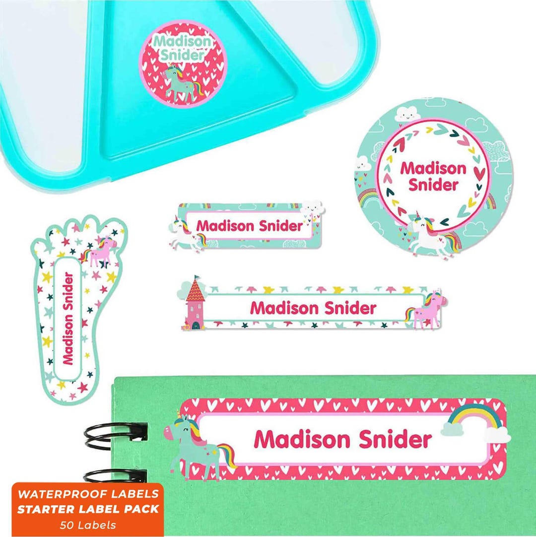 Starter Name Sticker Pack, Unicorns - Etsy