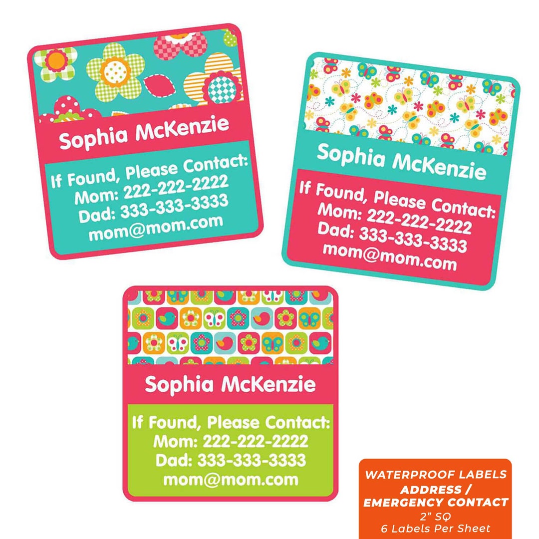 Emergency Contact Stickers, All Things Spring - Etsy