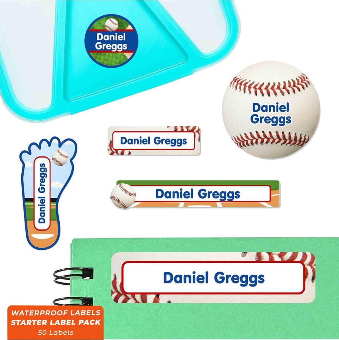 Starter Name Sticker Pack, Baseball - Etsy