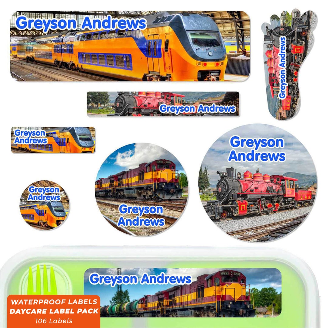 Daycare Name Label Pack Trains - Etsy