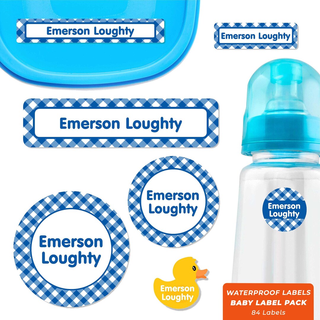 Baby Label Pack, Baby Labels for Daycare, Gingham 20 Colors - Etsy