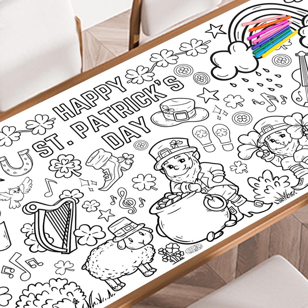 St. Patrick's Day Giant Coloring Poster, Large Coloring Poster - Etsy