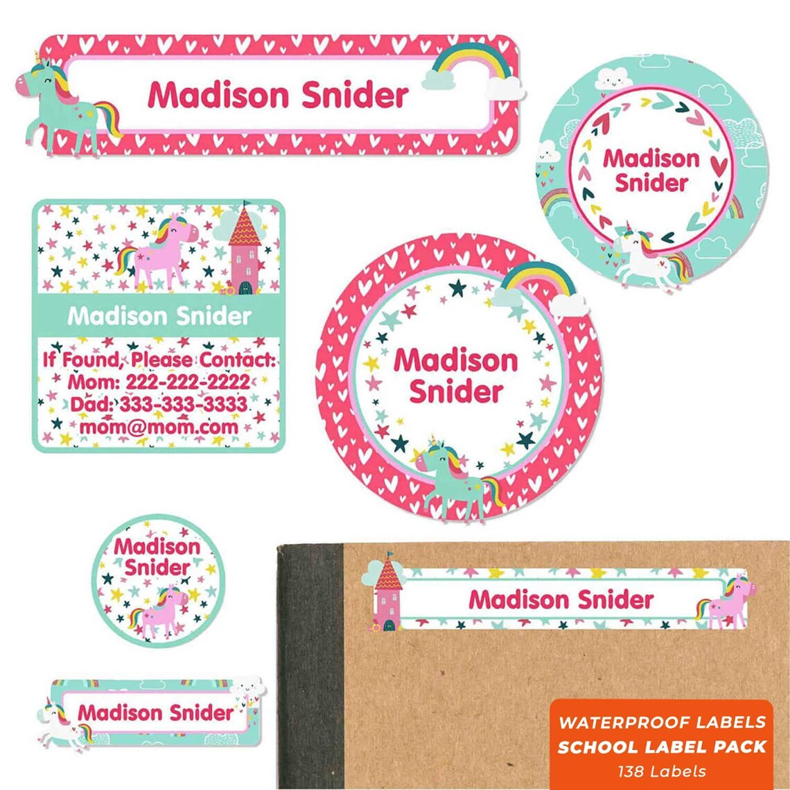 Ultimate School Name Labels Pack | Back to School Labels | Personalized ...