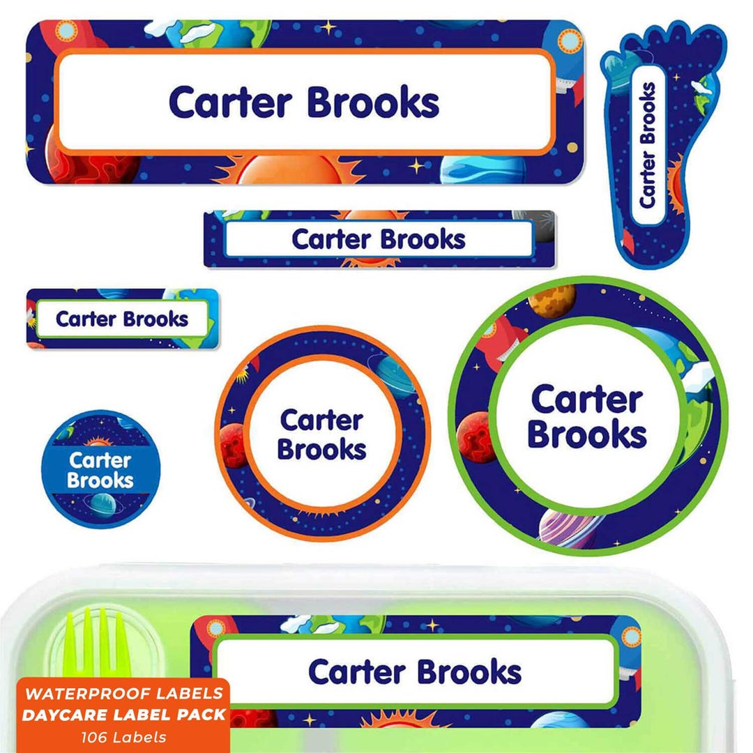 Daycare Label Pack, Name Labels for Daycare, Planets - Etsy