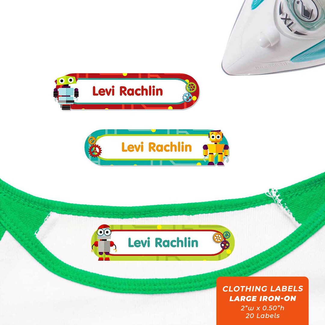 Large Iron on Clothing Labels, Robots - Etsy