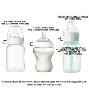 Baby Bottle Labels, Write-on, Curved - Solid (fits Avent®, Tommee ...