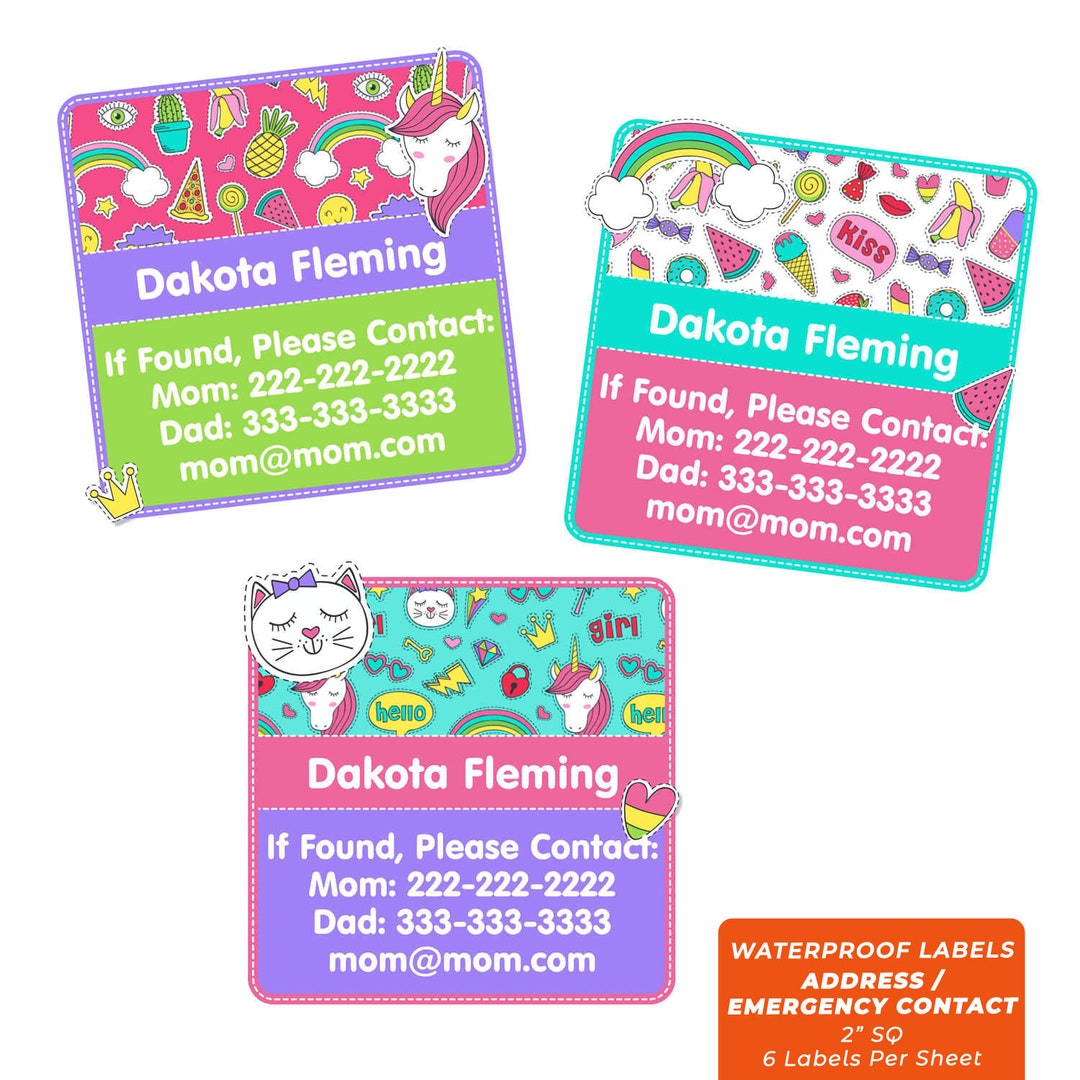 Emergency Contact Labels Stickers - Etsy