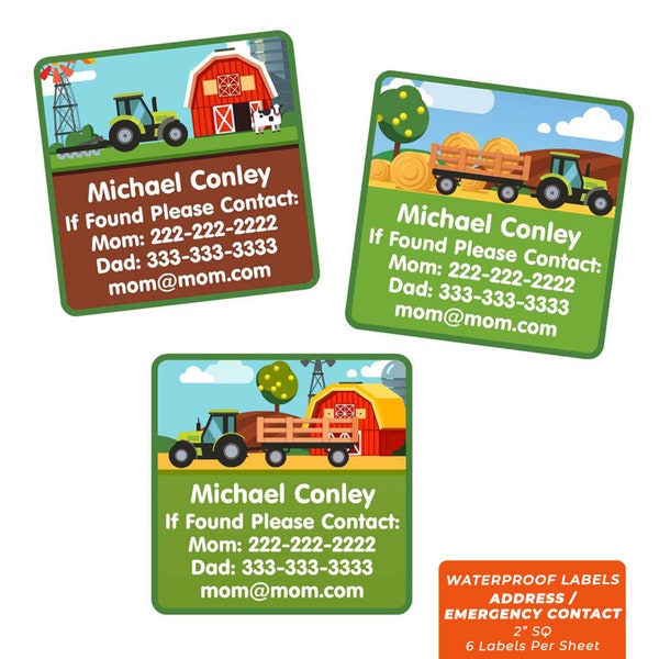 Emergency Contact Stickers - Etsy