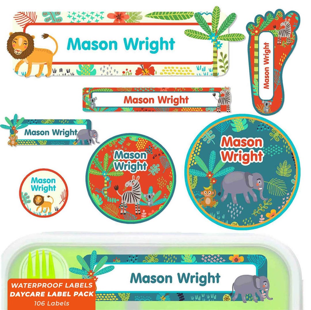 Daycare Label Pack, Name Labels for Daycare, Jungle - Etsy
