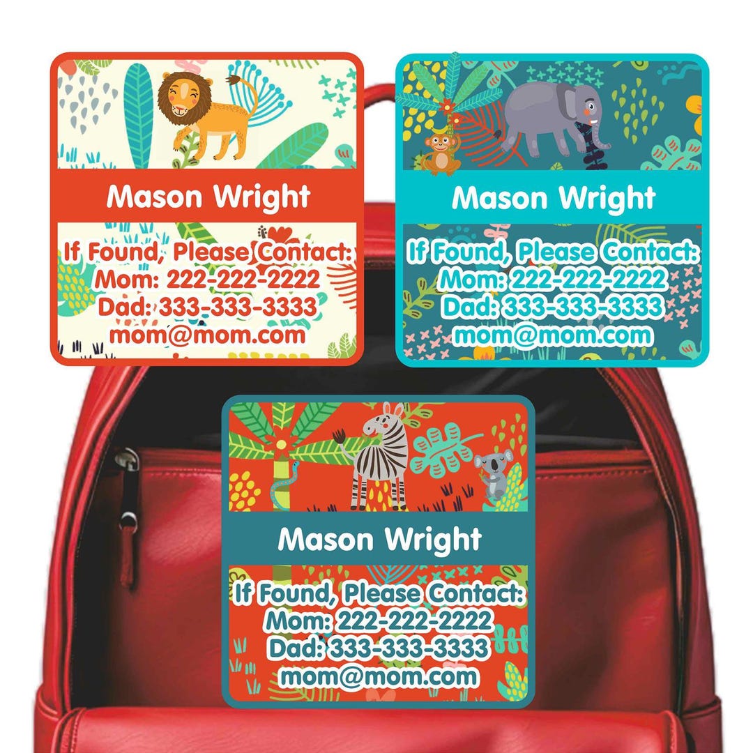 Emergency Contact Stickers, Jungle - Etsy